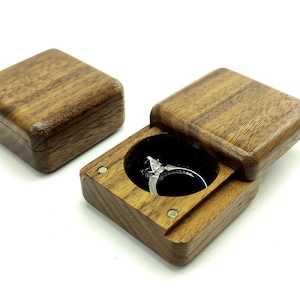 Wooden Sliding Pocket Ring Box for Angagement. Small Wood Proposal Ring ...