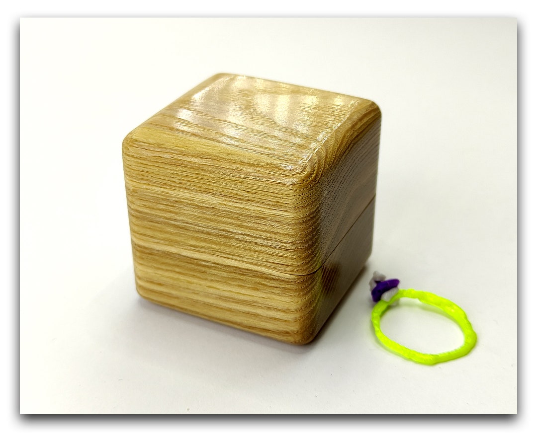 Handmade Wood Engagement Ring Box for Proposals From Ash Wood. Luxury ...