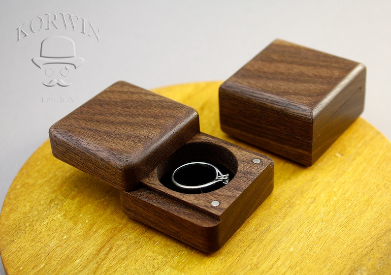 Wooden Sliding Pocket Ring Box for Angagement Small Wood Ring - Etsy