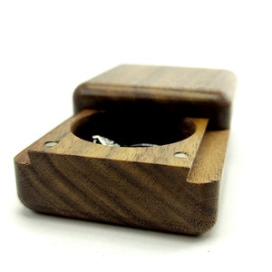 Wooden Sliding Pocket Ring Box for Angagement. Small Wood Proposal Ring ...