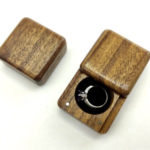 Wooden Sliding Pocket Ring Box for Angagement. Small Wood Proposal Ring ...