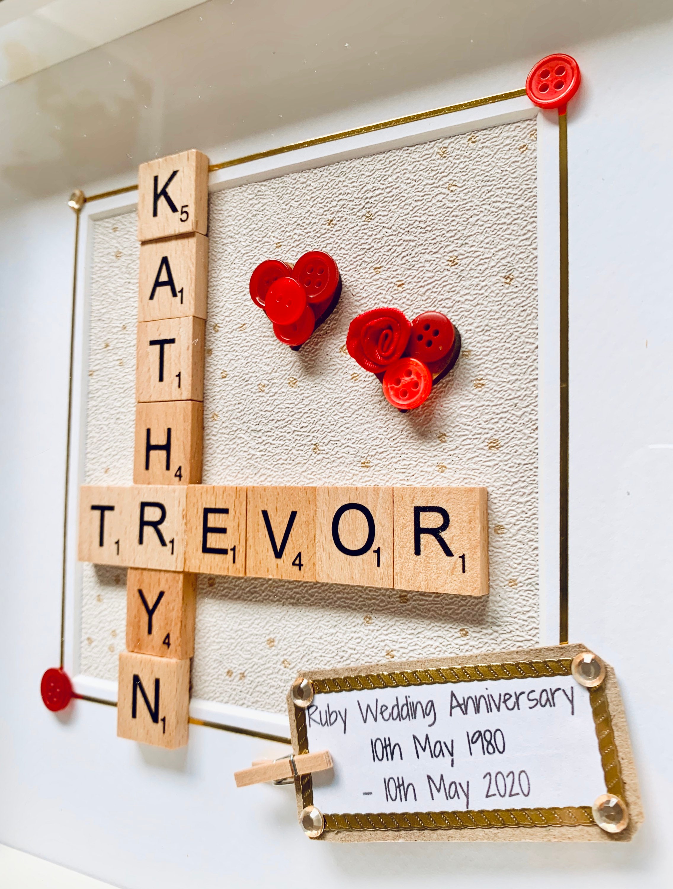 Ruby Wedding Anniversary Gift 40th Anniversary Gift Wedding - Etsy UK