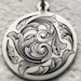 Hand Engraved Swirling Scroll Design Nickel Silver Pendant - Etsy