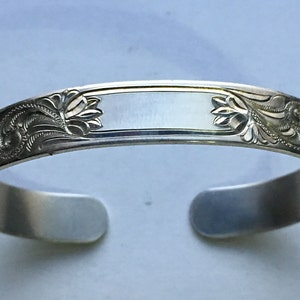 Hand Engraved "western Bright-cut" Flowing Scroll Sterling Silver ...
