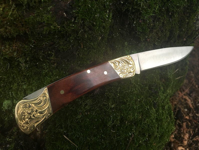 Custom Hand Engraved Bright-cut Scroll Design Folding Knife - Etsy