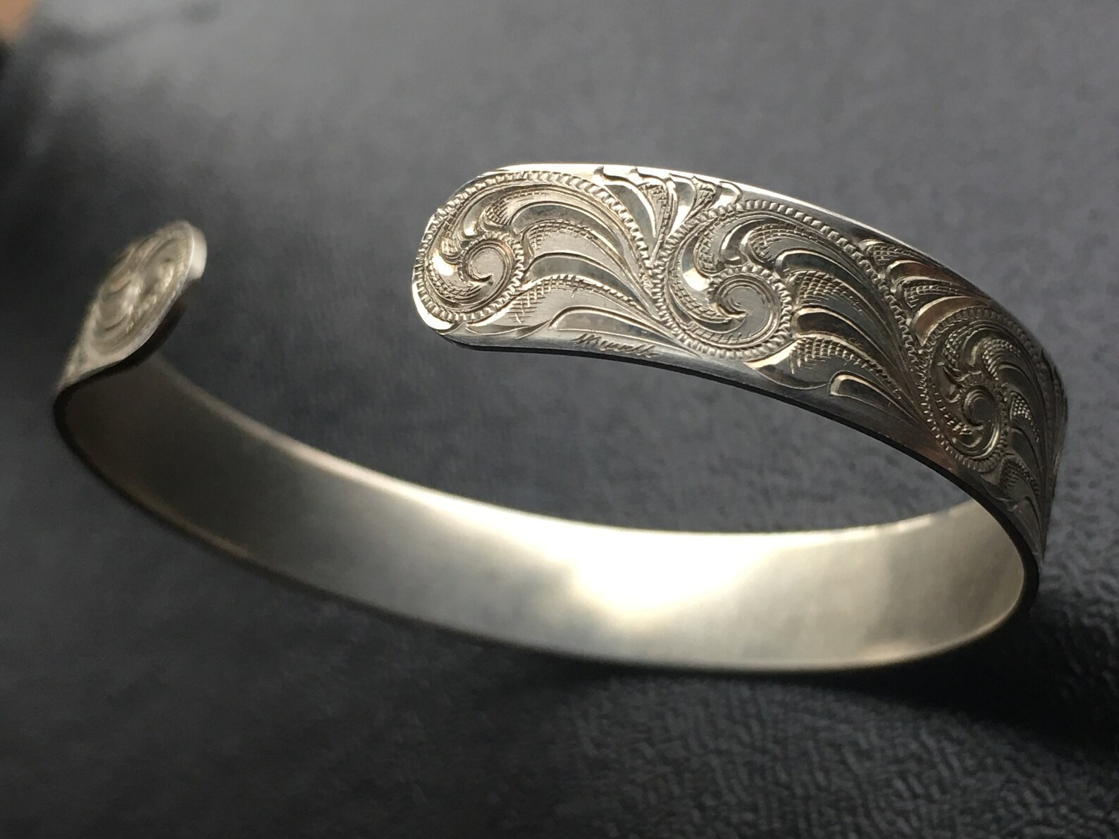 Hand Engraved western Bright-cut Flowing Scroll - Etsy