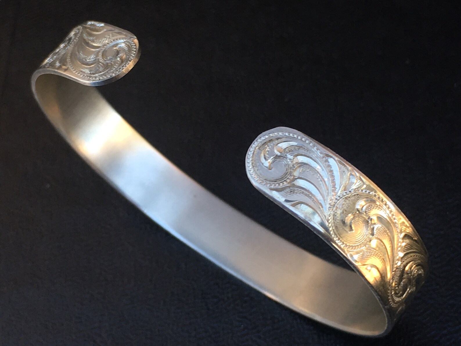 Hand Engraved western Bright-cut Flowing Scroll - Etsy