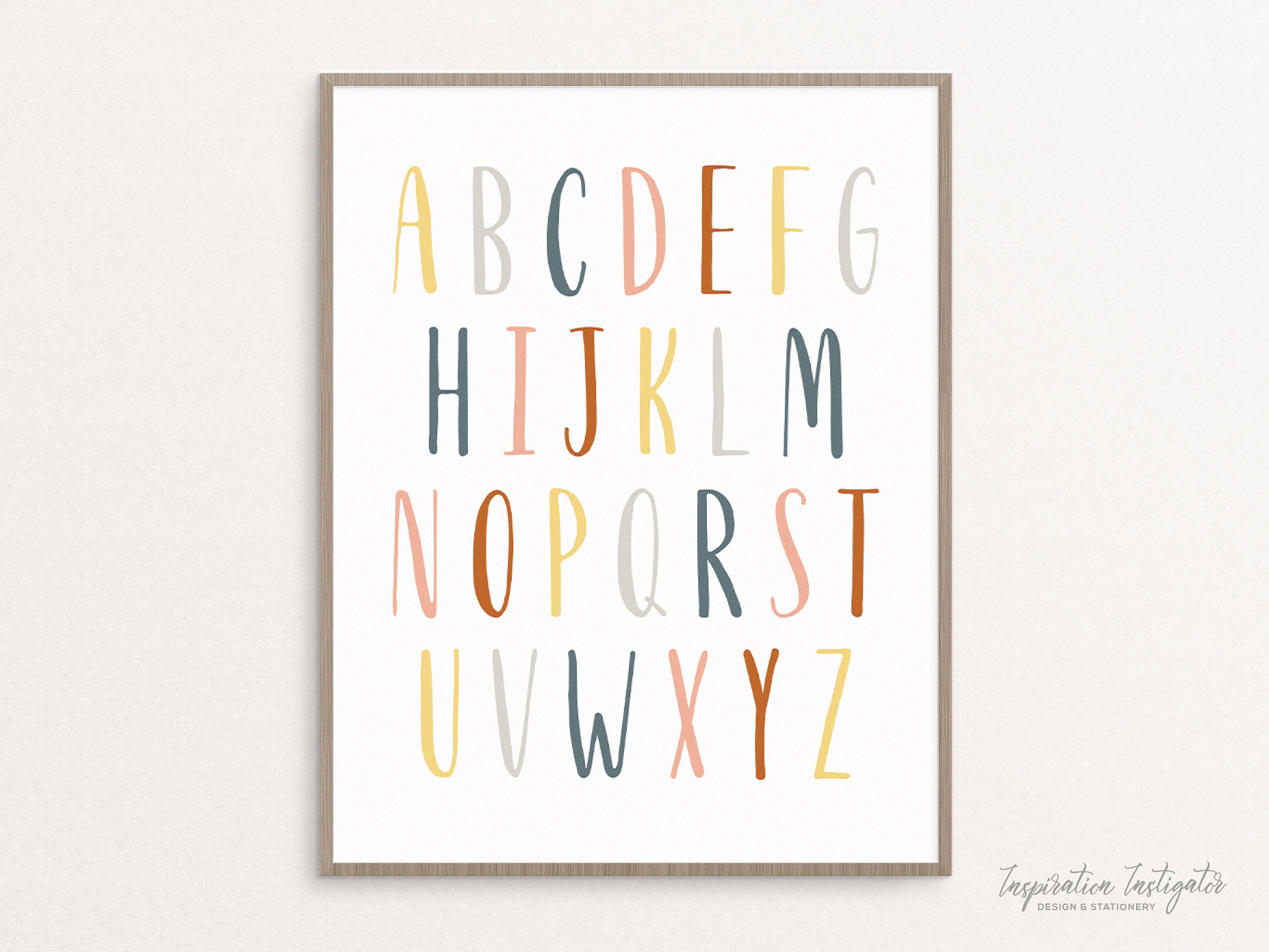 Autumn Sunrise Alphabet and Number Prints, Instant Download - Etsy