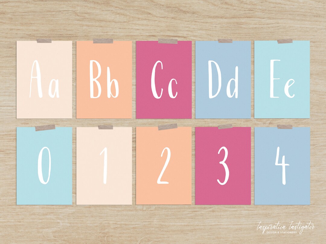 Wild Flamingo Alphabet and Number Cards, Instant Download - Etsy