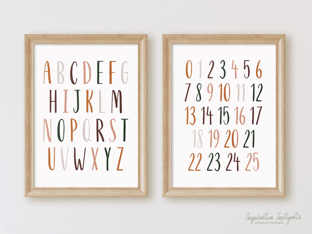 Fall Harvest Alphabet and Number Prints, Instant Download - Etsy