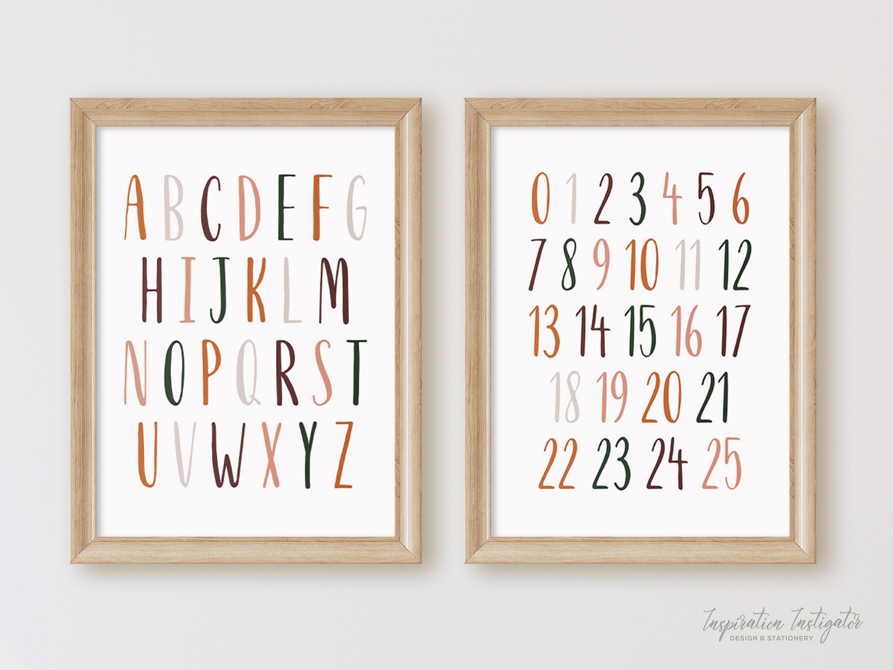 Fall Harvest Alphabet and Number Prints, Instant Download - Etsy