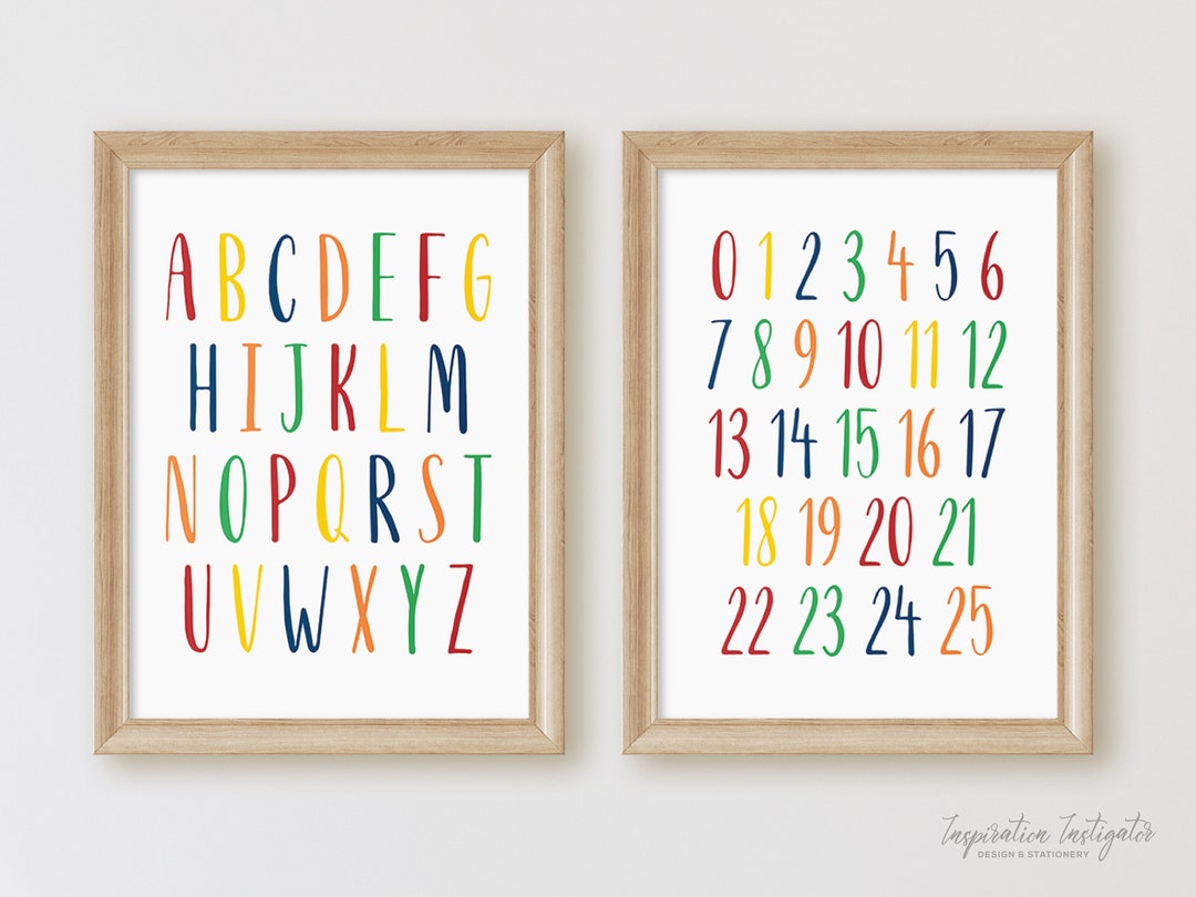 Traditional Alphabet and Number Prints, Instant Download - Etsy