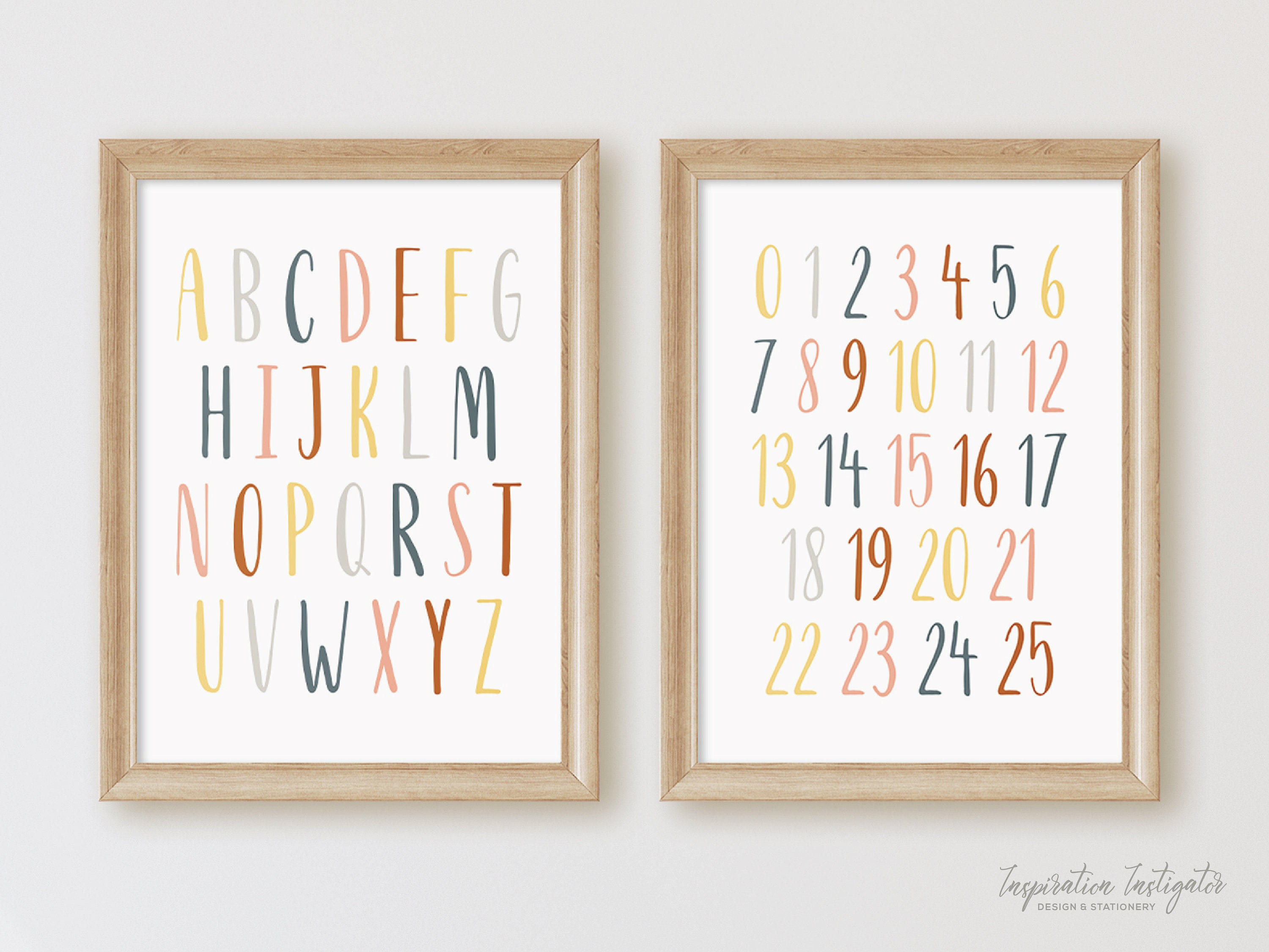 Autumn Sunrise Alphabet and Number Prints, Instant Download - Etsy