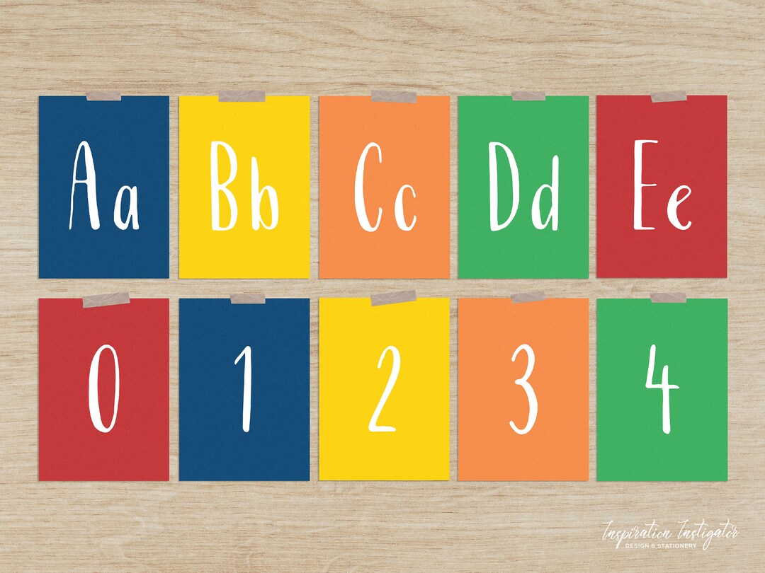 Traditional Alphabet and Number Cards, Instant Download - Etsy