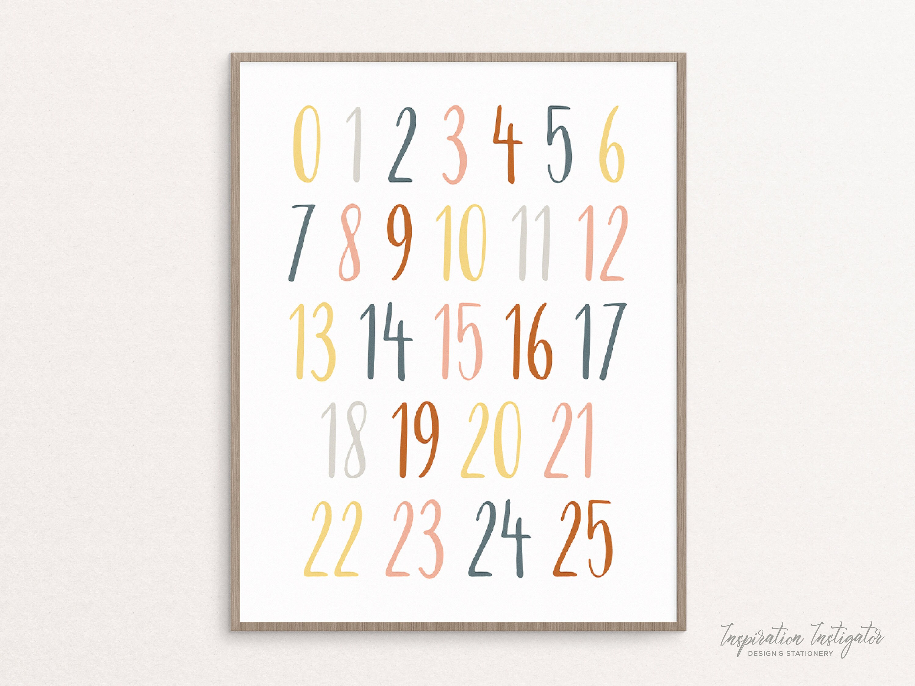 Autumn Sunrise Alphabet and Number Prints, Instant Download - Etsy