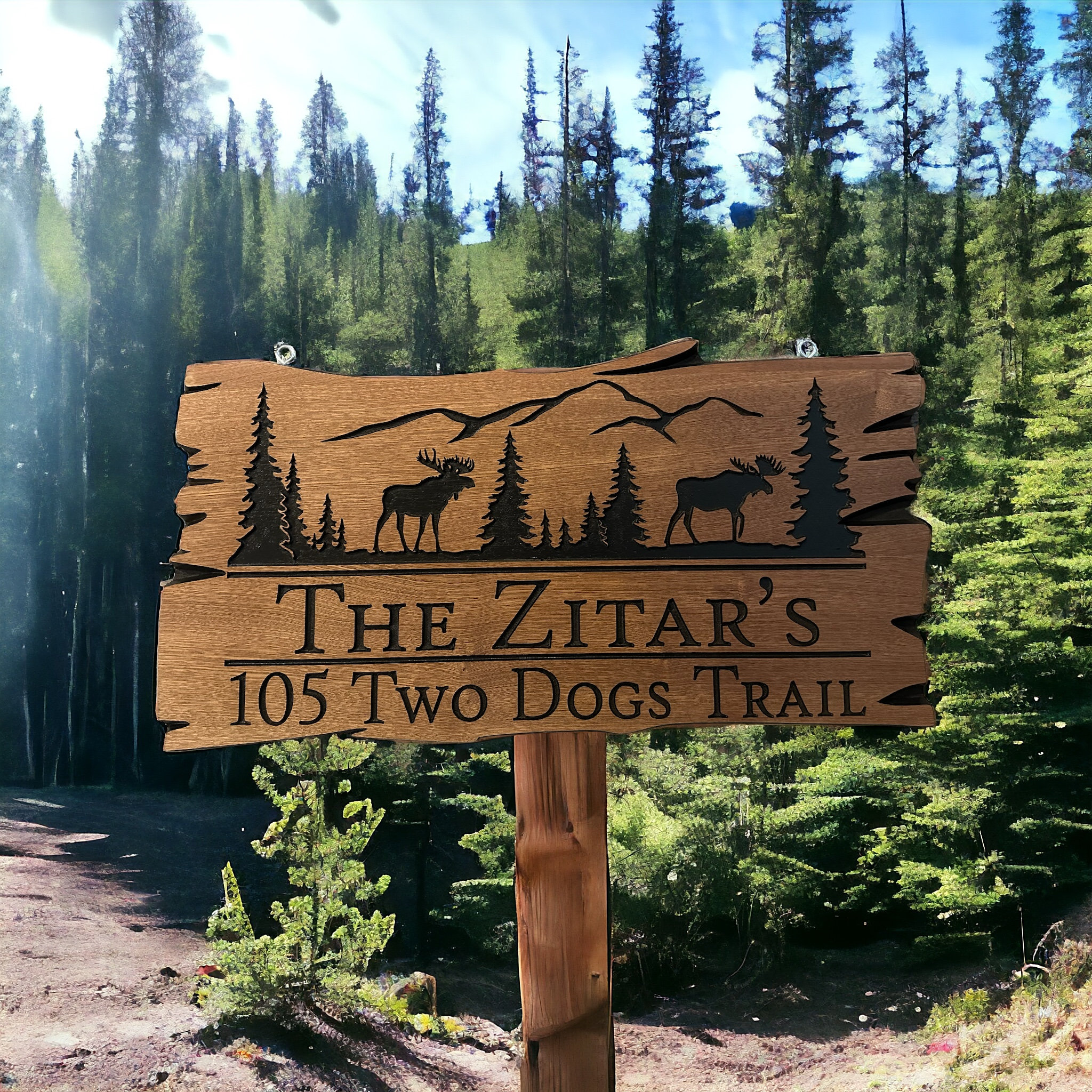 Custom Outdoor Wooden Sign, Personalized Cabin Decor, Carved Wood Sign ...