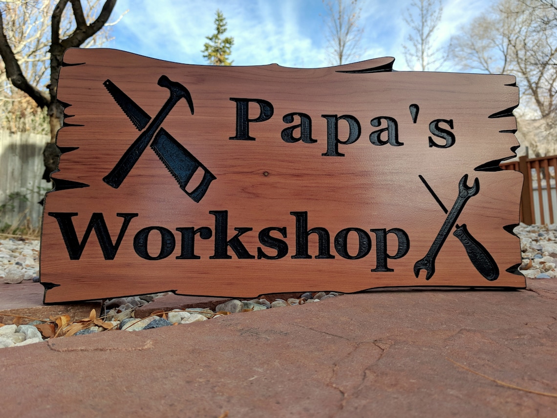 Custom Workshop Sign Personalized Wood Sign Cabin Sign | Etsy