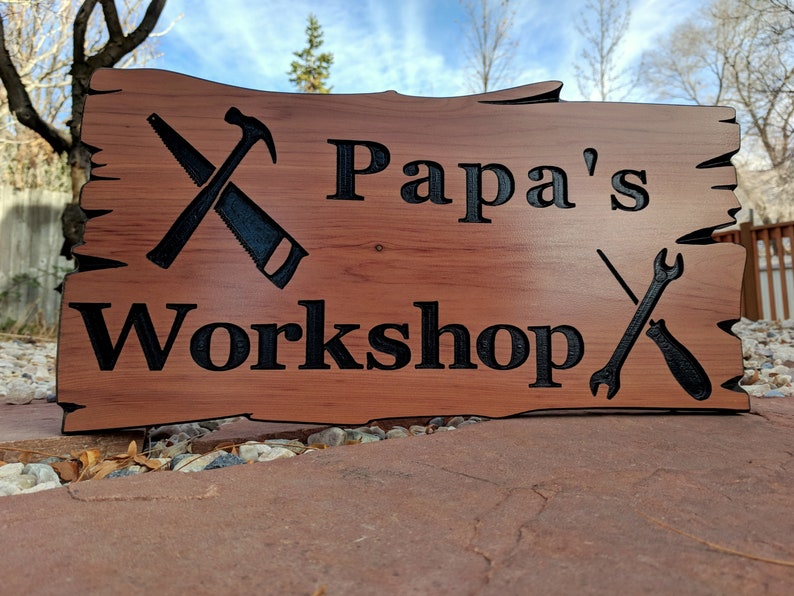 Custom Workshop Sign Personalized Wood Sign Cabin Sign - Etsy