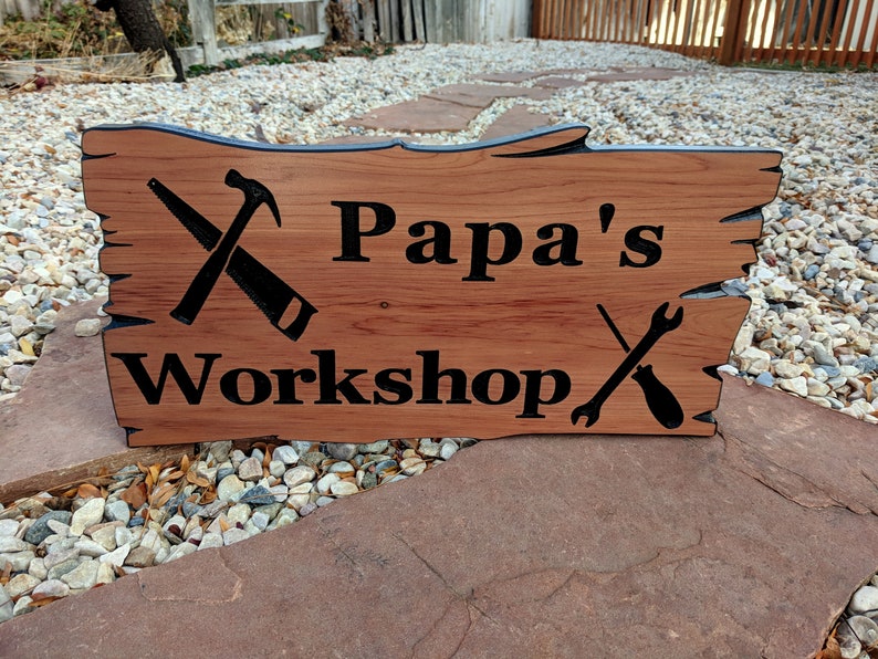 Custom Workshop Sign Personalized Wood Sign Cabin Sign | Etsy
