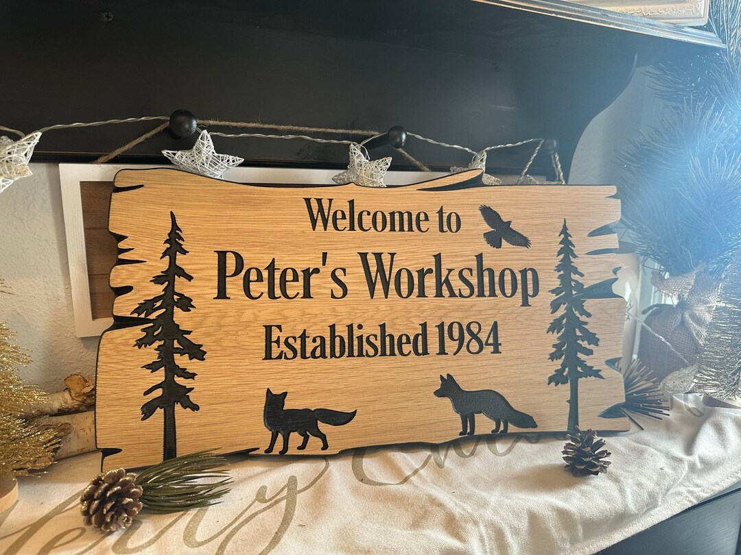 Custom Outdoor Wood Sign Personalized Cabin Camp Fox Welcome Sign Wood ...