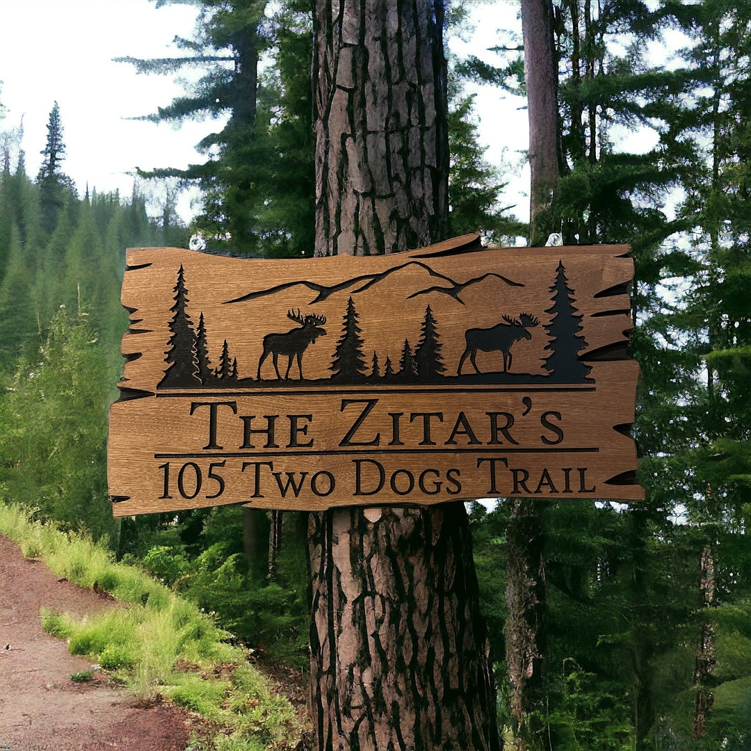 Custom Outdoor Wooden Sign, Personalized Cabin Decor, Carved Wood Sign ...