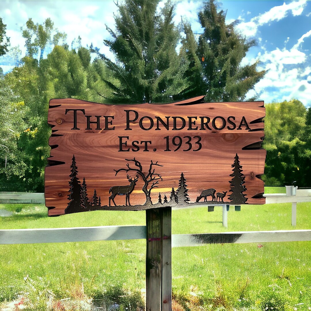 Custom Outdoor Wooden Sign, Personalized Cabin Decor, Carved Wood Sign ...