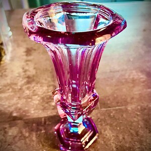 Amazing Vintage Color-changing Purple & Blue Cut Crystal Vase - Etsy