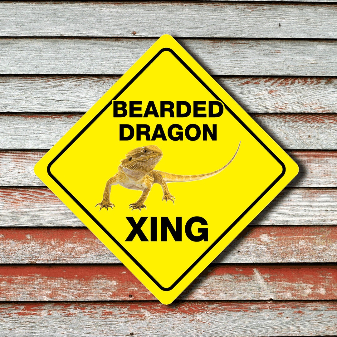 BEARDED DRAGON CROSSING Funny Sign Novelty - Etsy