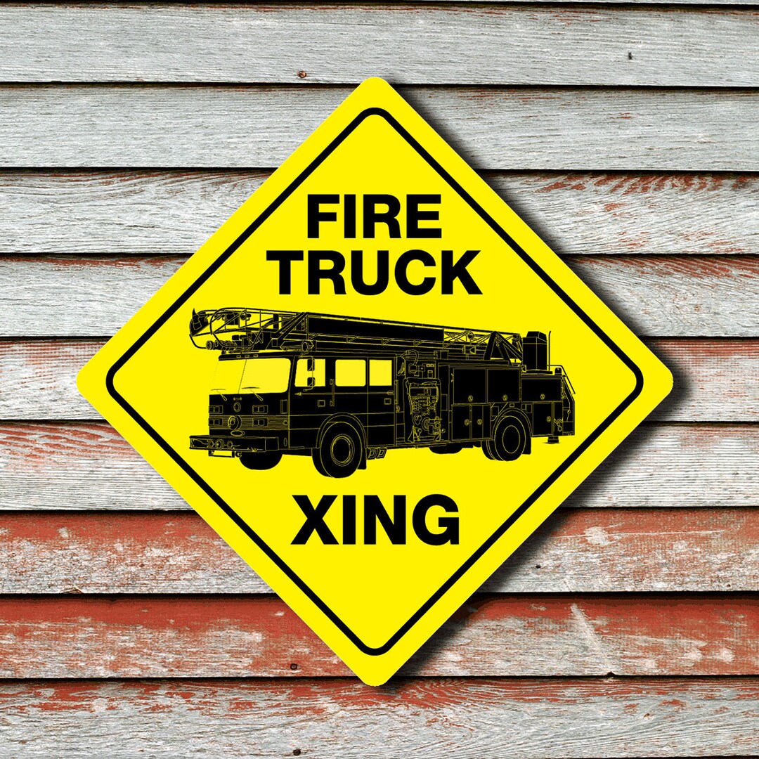 FIRE TRUCK CROSSING Funny Novelty Crossing Sign - Etsy