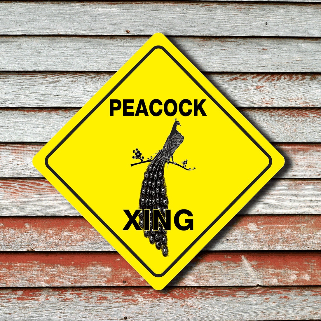 Peacock Crossing Sign