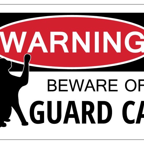BEWARE OF GUARD Cat Warning Funny Novelty Sign Gift - Etsy