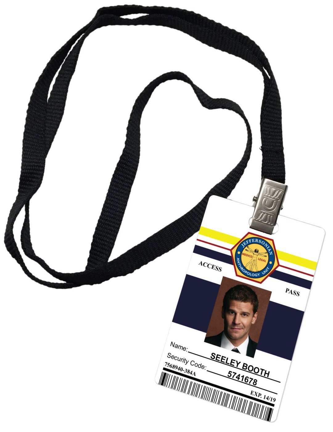 Seeley Booth Jeffersonian Institute Bones Novelty ID Badge Prop Costume ...