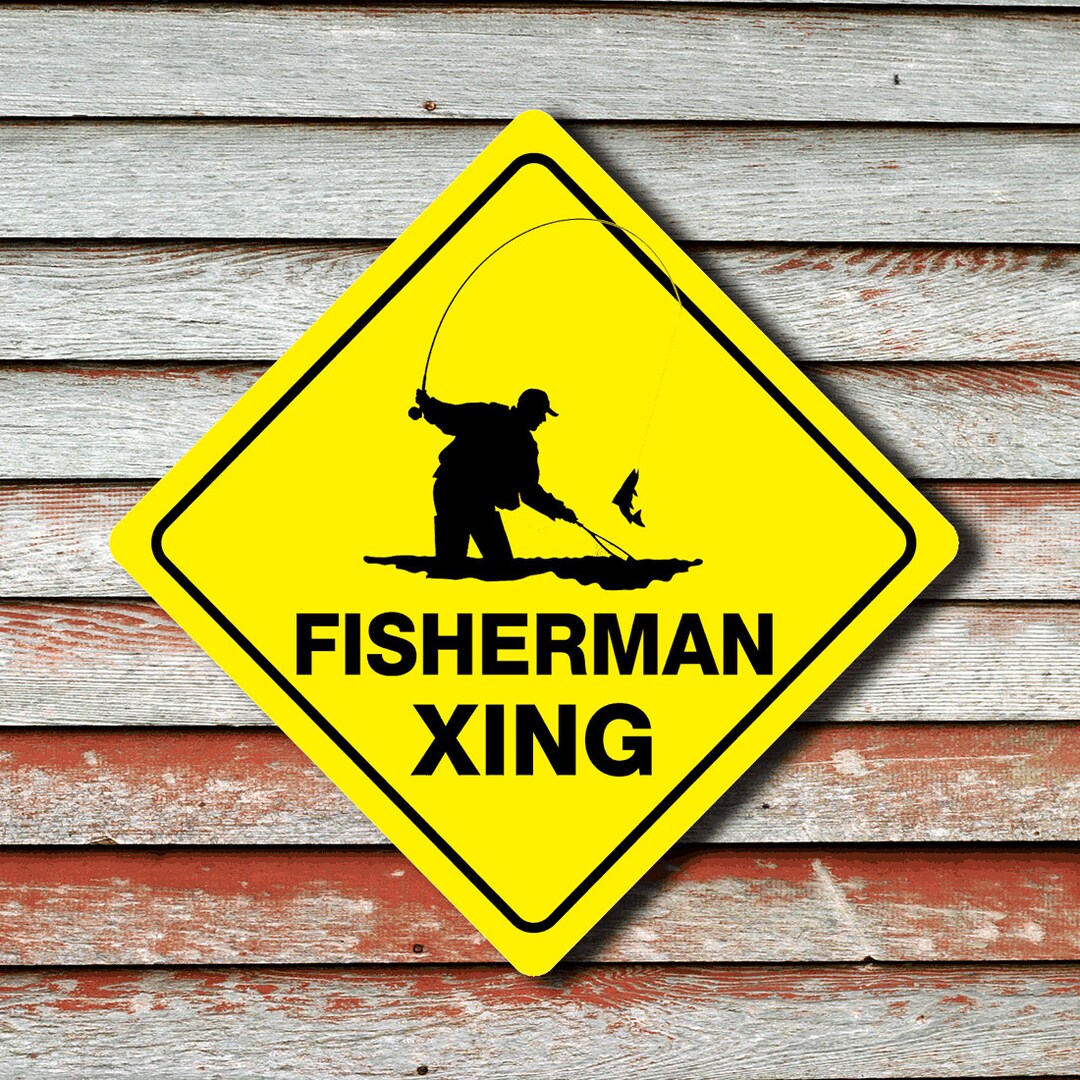 FISHERMAN CROSSING Funny Novelty Crossing Sign - Etsy
