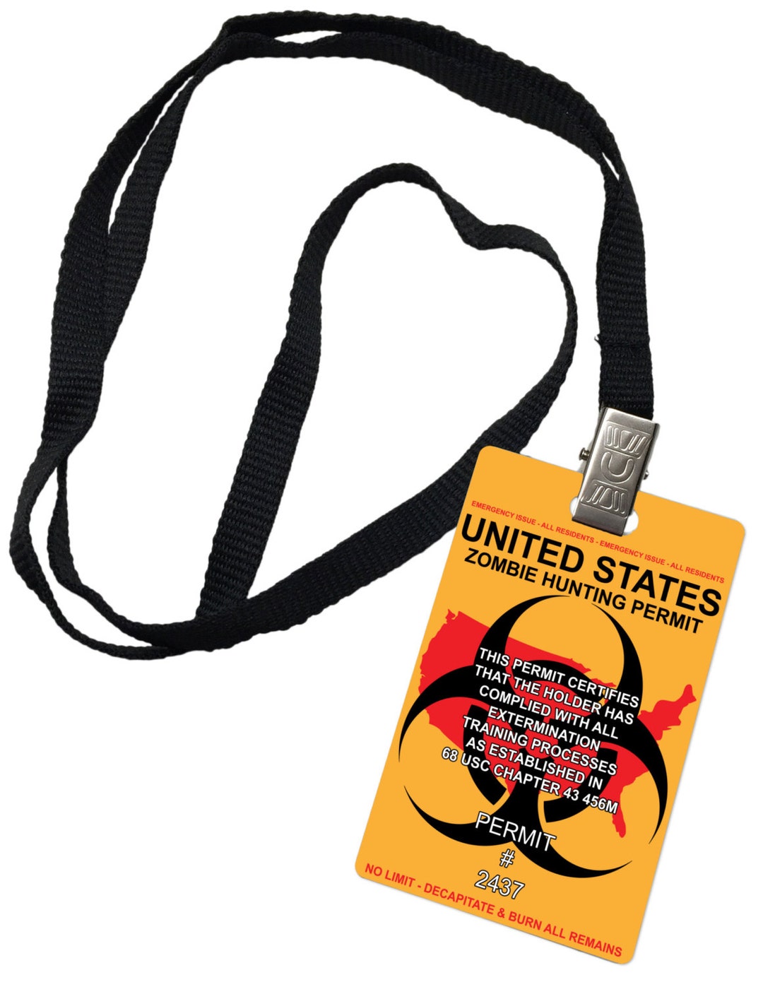 Zombie Hunter Novelty ID Badge Prop Costume No Limit United States - Etsy