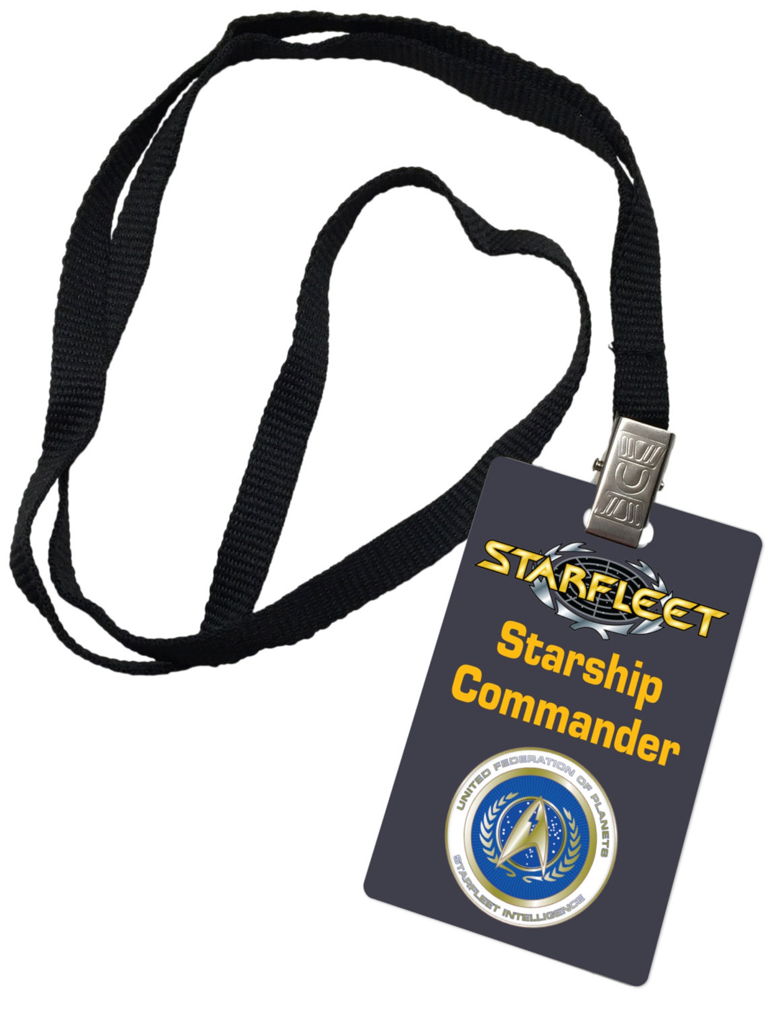 Starfleet Starship Commander Novelty ID Badge Prop Costume Stars Wars ...