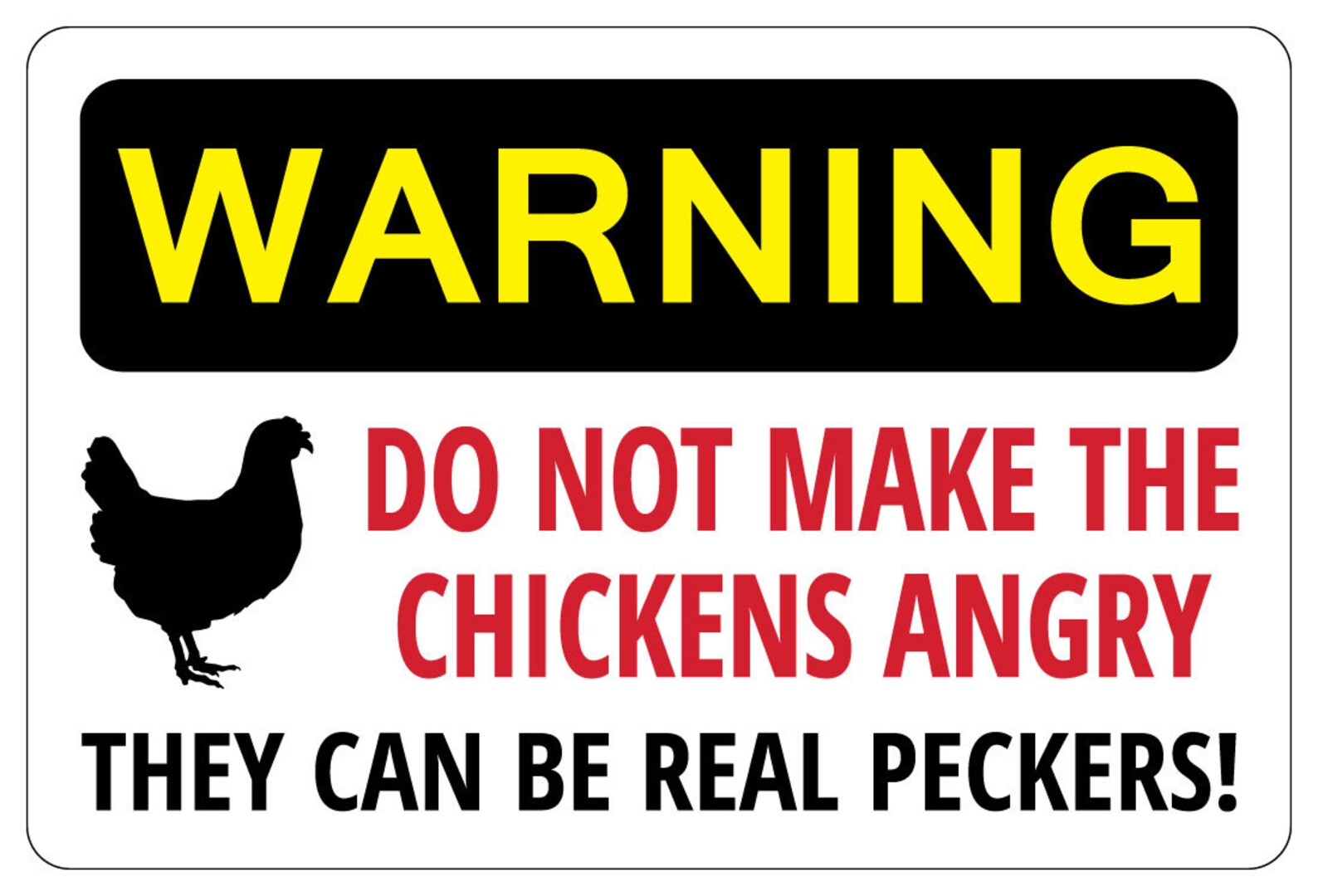 DO NOT MAKE the Chickens Angry Warning Funny Novelty Sign Gift | Etsy