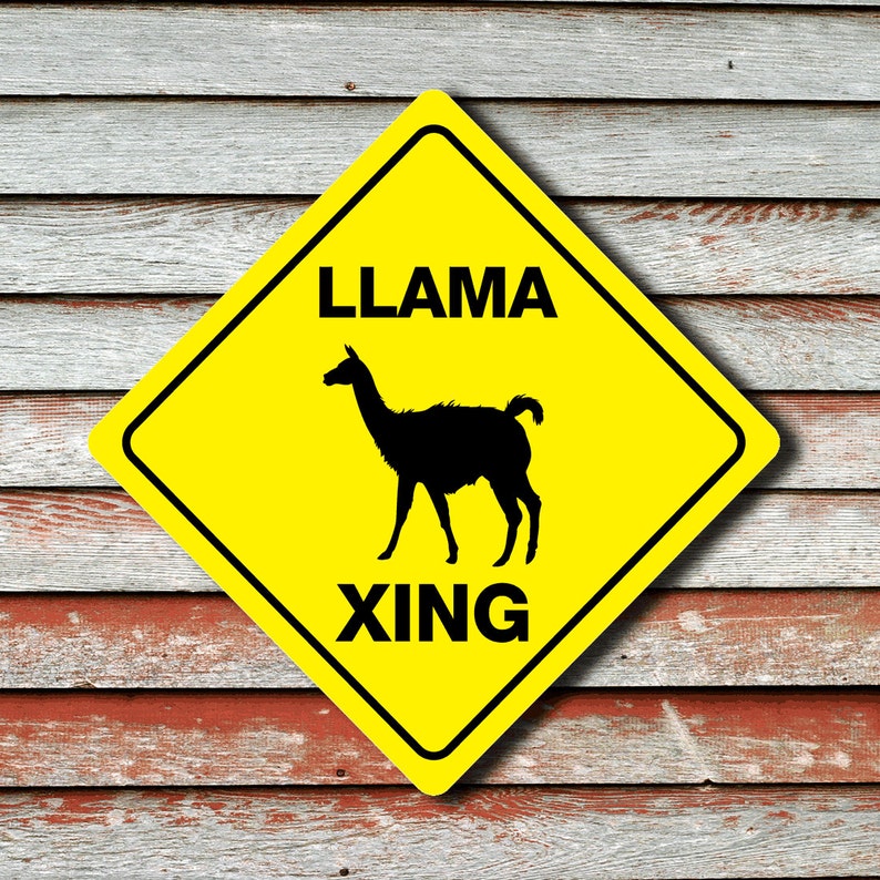 LLAMA XING Funny Novelty Crossing Sign - Etsy