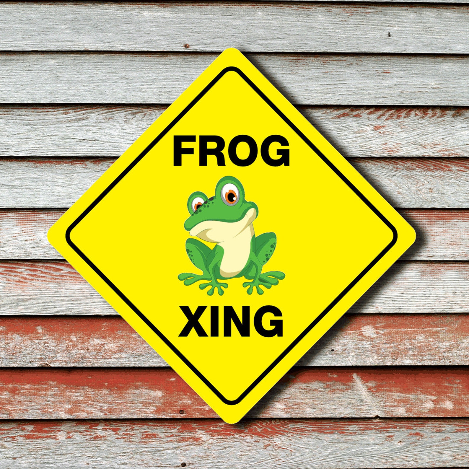 FROG CROSSING Funny Novelty Sign - Etsy