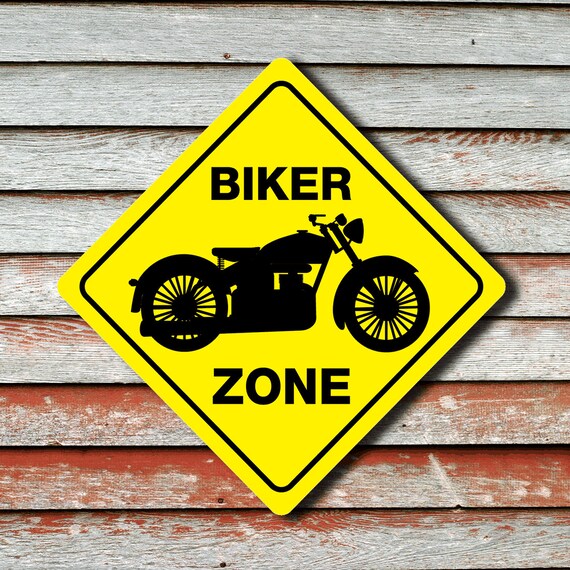 BIKER ZONE Funny Novelty Crossing Sign | Etsy