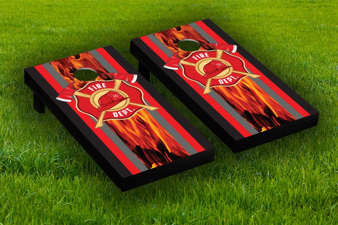 Fire Department Cornhole Board Wraps Laminated Sticker Set Skin Deca - Etsy