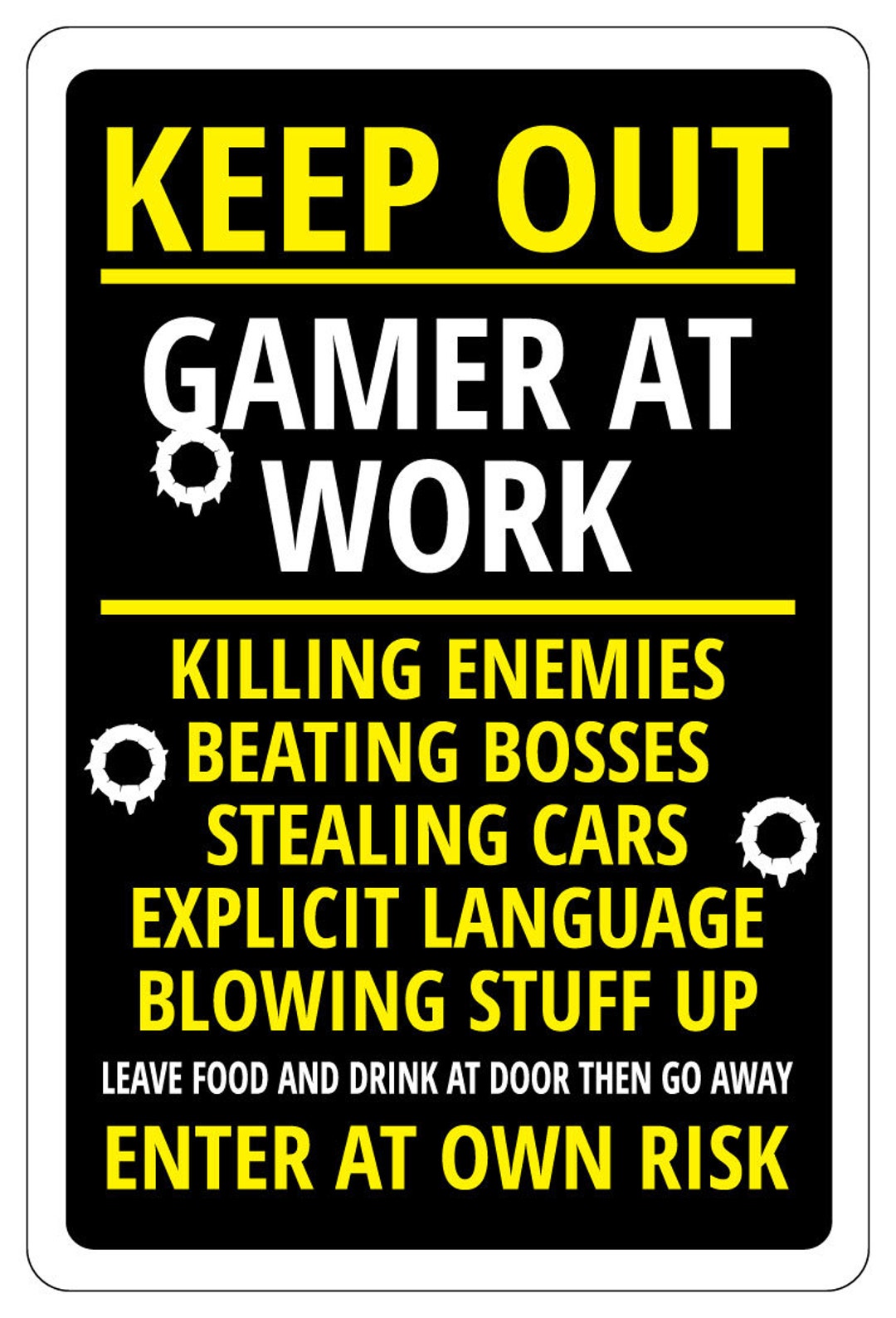 KEEP OUT GAMER at Work Novelty Funny Novelty Sign Gift Warning - Etsy