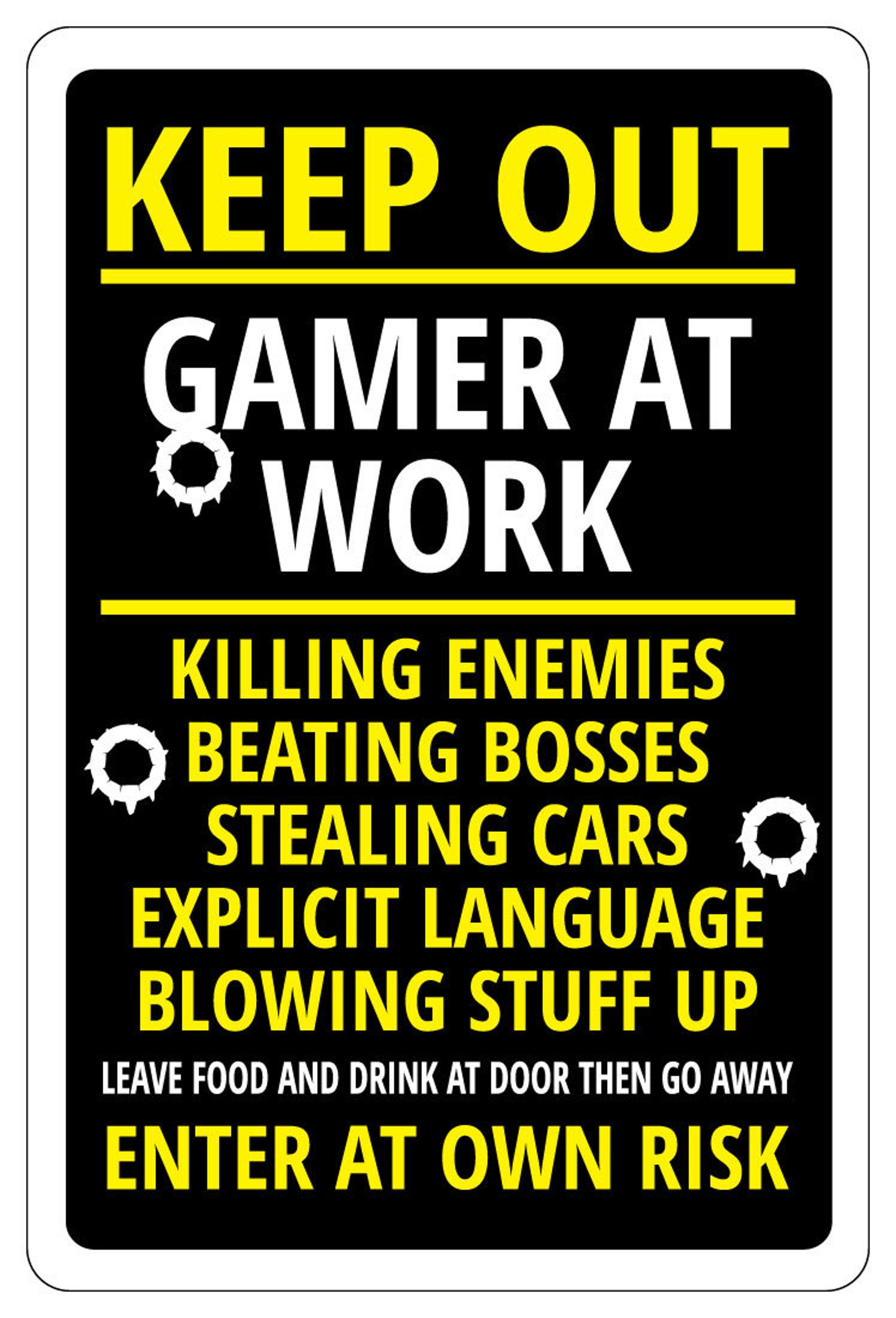 KEEP OUT GAMER at Work Novelty Funny Novelty Sign Gift Warning - Etsy
