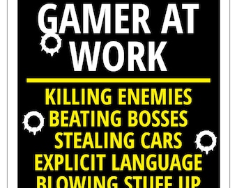 KEEP OUT GAMER at Work Novelty Sign Gift Xbox Ps3 Ps4 Playstation Funny ...