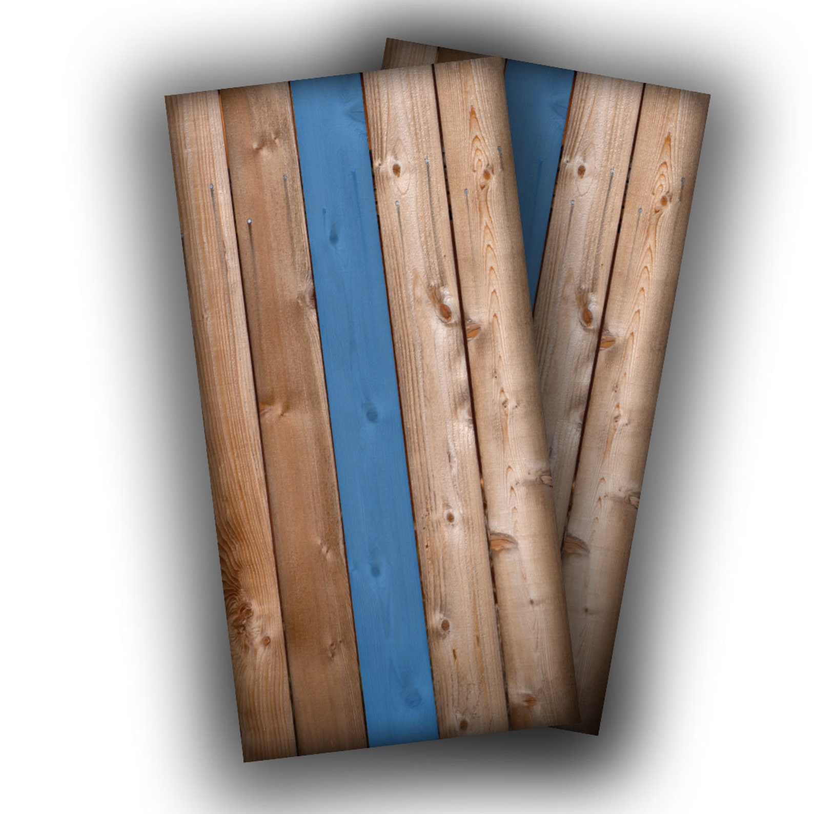 Blue Line Wood Cornhole Board Wraps Laminated Sticker Set Skin | Etsy