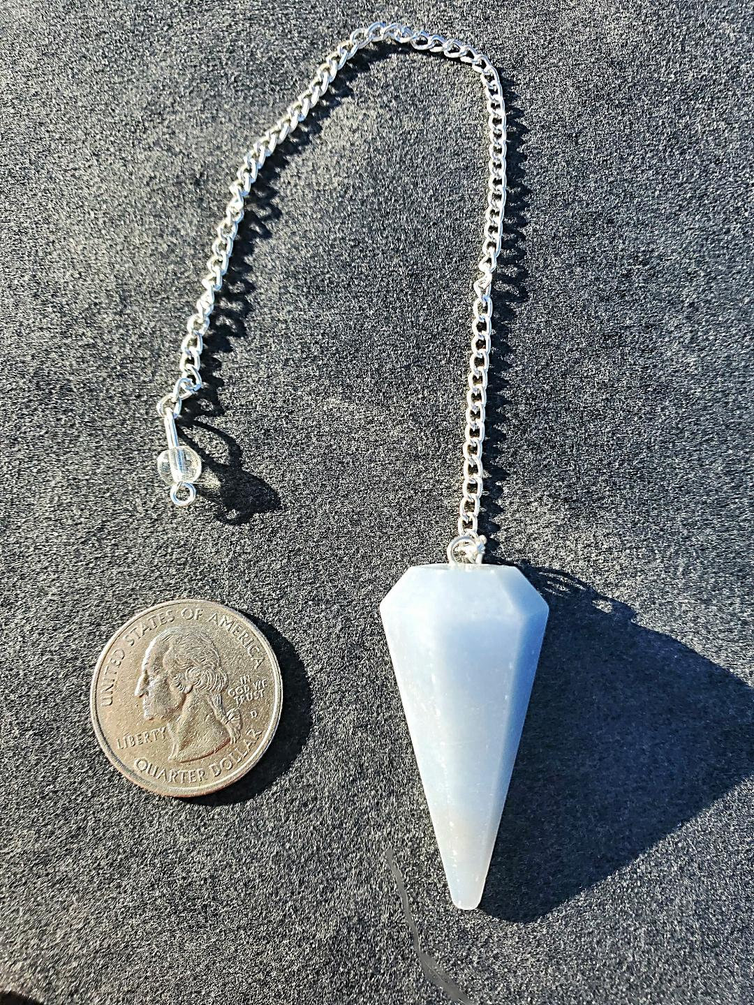 Angelite Crystal Pendulum - Etsy