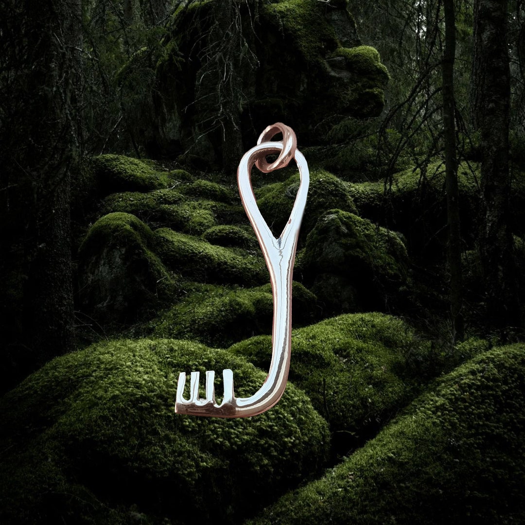 Ancient Norse L-shaped Bronze Key Pendant - Runic Viking Amulet ...