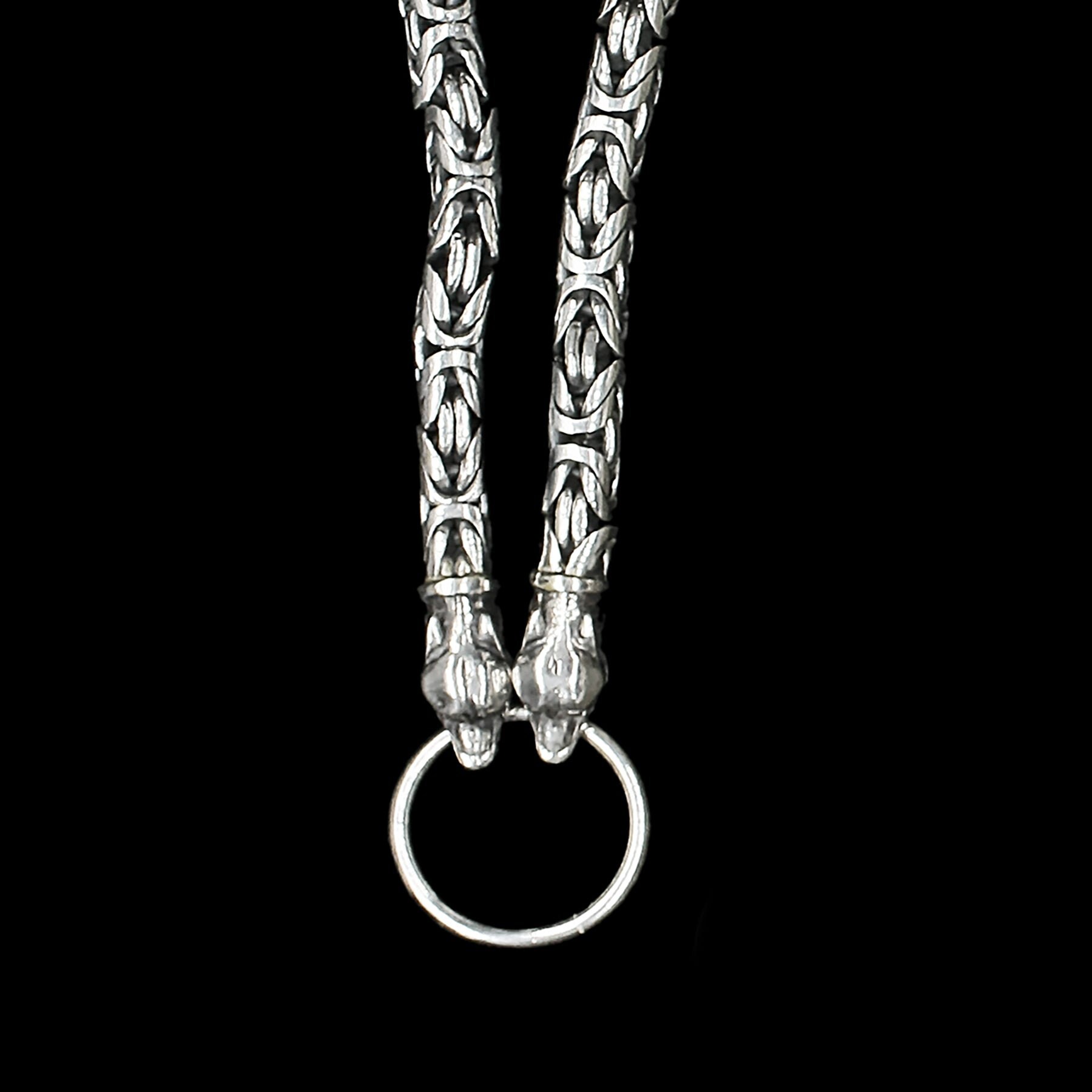8mm Thick Silver King Chain Thors Hammer Necklace Ferocious - Etsy