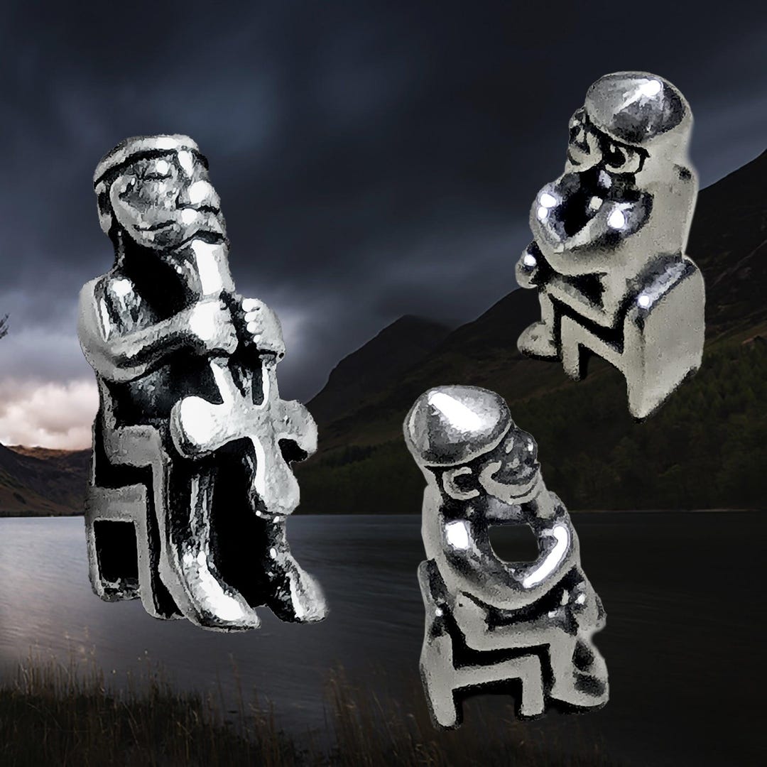 Handcrafted Silver Norse God Thor Pendant - Seated Mjolnir Wielder ...