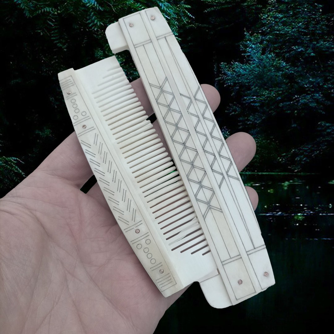 Large Encased Bone Viking Comb With Markings - Etsy