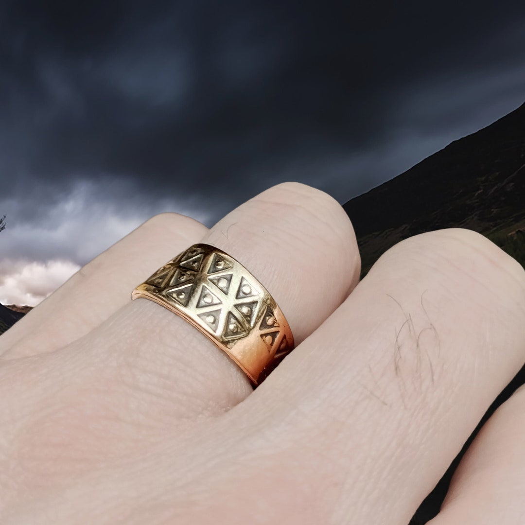 Stamped Bronze Replica Viking Ring - Etsy